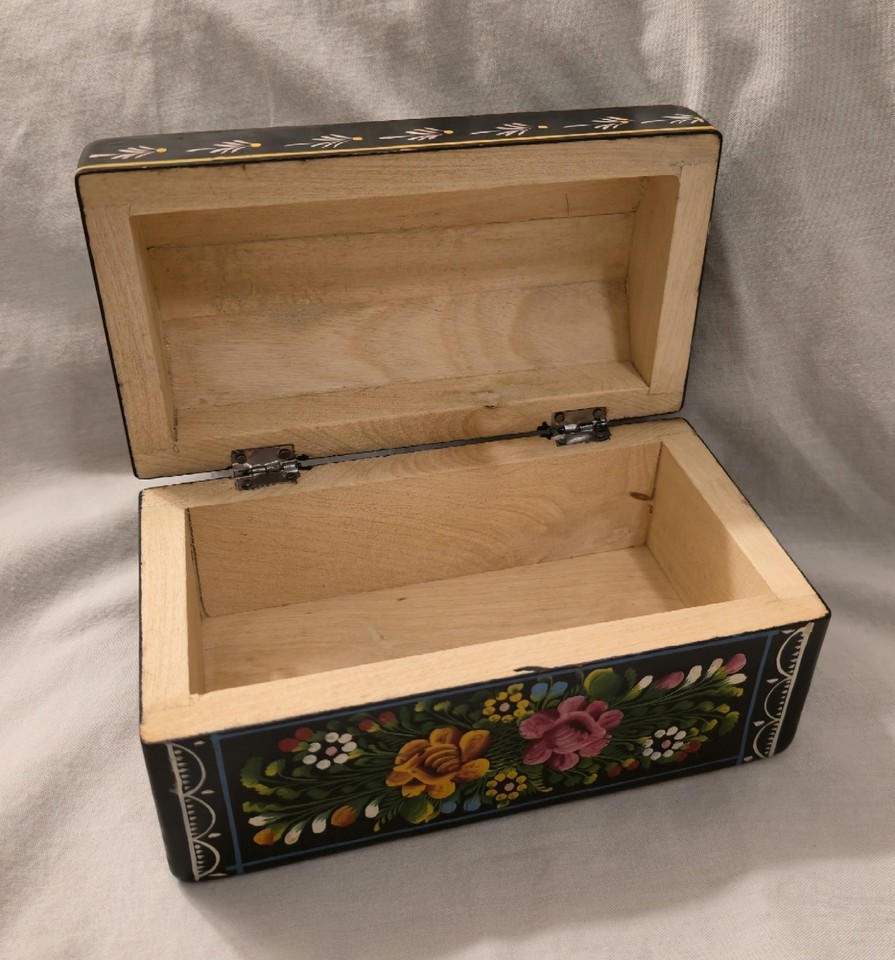 Vintage Mexican Olinalá Jewelry Trinket Box Lacquered Aromatic Linaloe ...