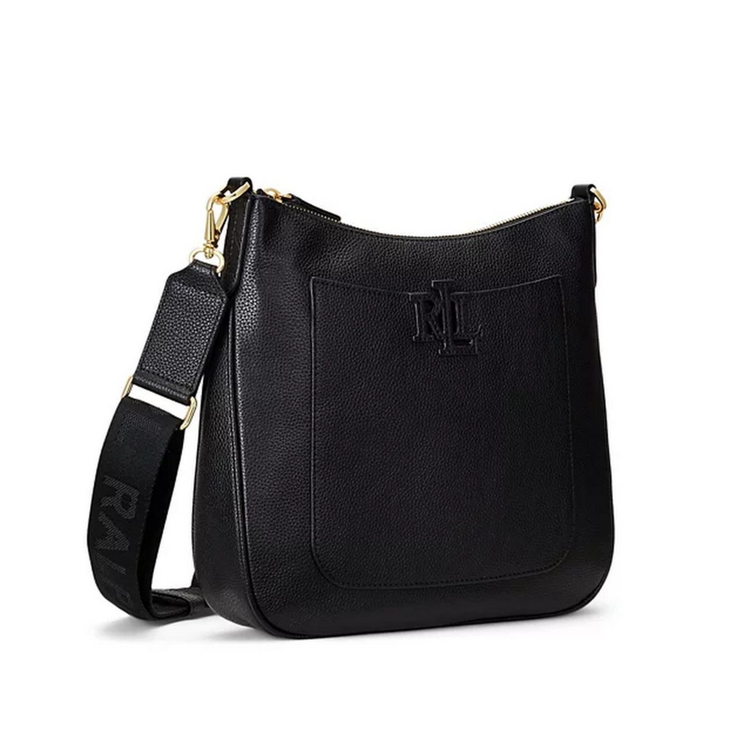 Ralph Lauren Pebbled Leather Large Cameryn Crossbody Bag Black $295 | eBay