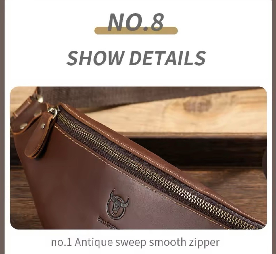 Men’s Leather Belt Bag Classic Retro Crossbody Bag Mobile Phone Bag | eBay