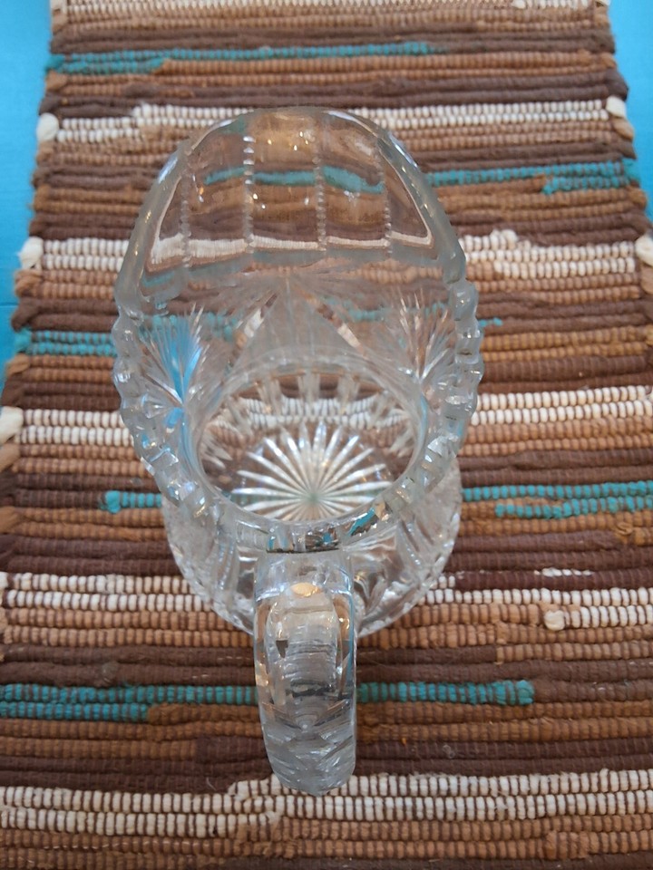 American Brilliant Cut Lead Crystal Pitcher by Fry Glass - 7.75" Tall ...