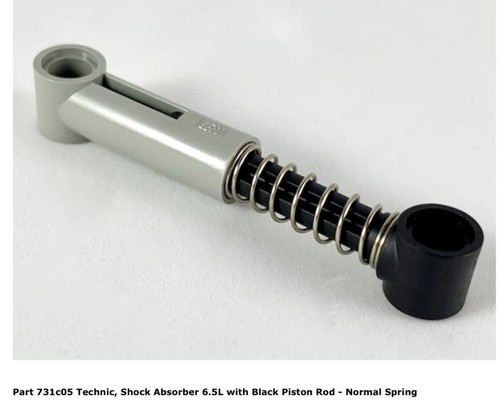 Lego 1x 731c05 Light Gray Technic, Shock Absorber 6.5L with Black ...