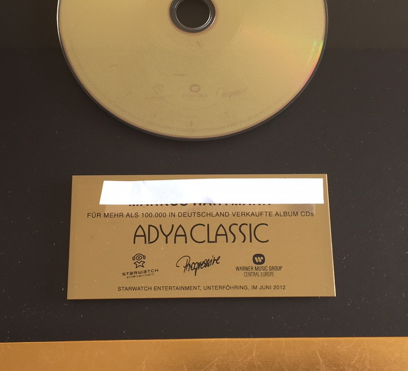 Adya Classic Gold Award "Adya Classic" 2012 - goldene Schallplatte ...