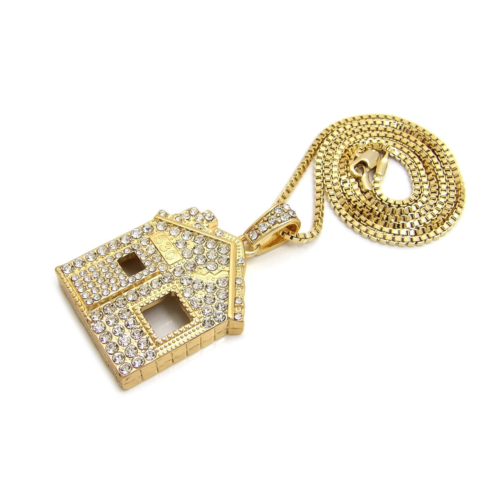 New Trap House Pendant with 24" Box,Cuban,Rope Chain Hip Hop Necklace ...