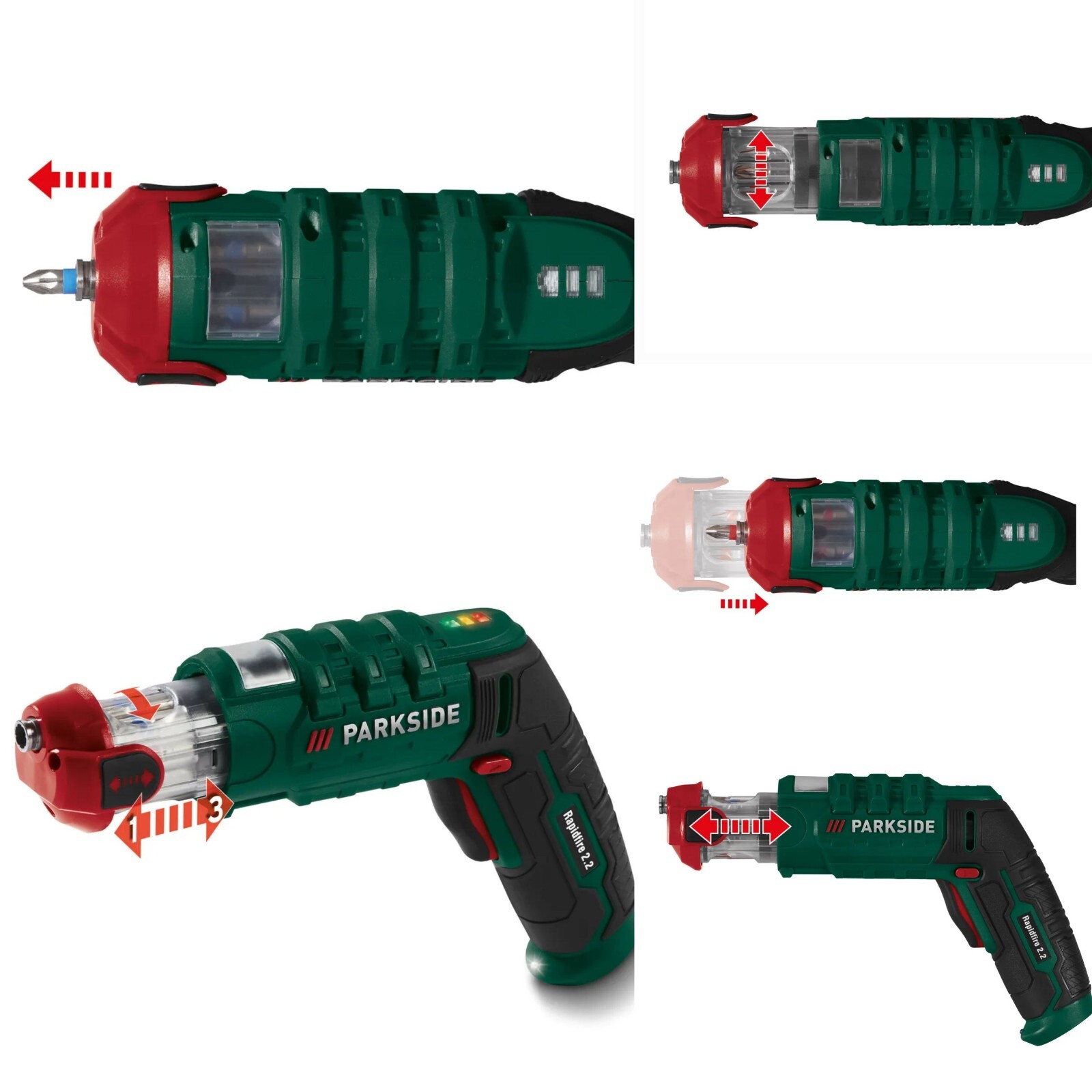 Parkside 4V Cordless Rapidfire 2.2 Screwdriver + Storage Pouch With ...