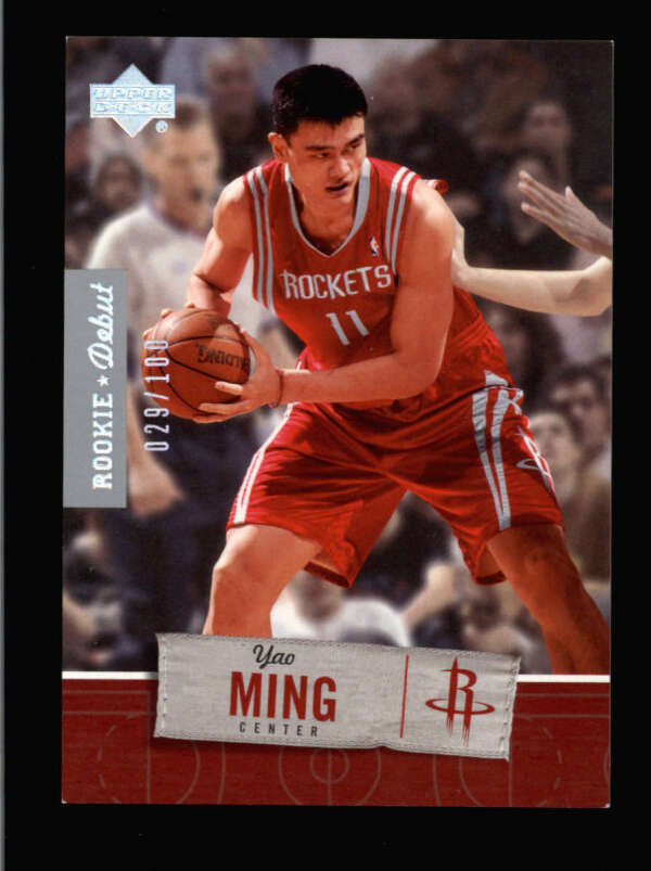YAO MING 2005/06 UPPER DECK ROOKIE DEBUT #33 ROOKIE DEBUT SILVER #029/ ...