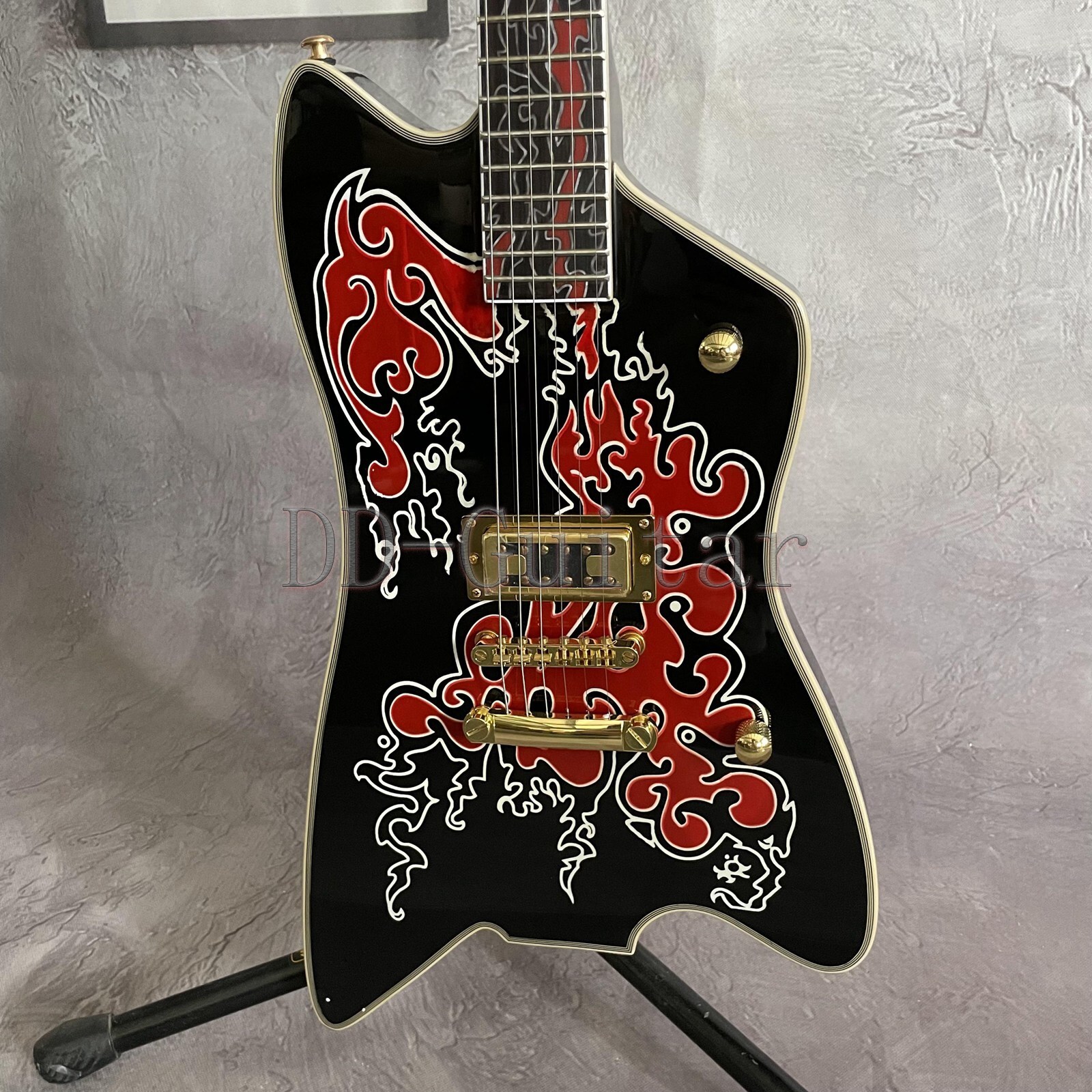 Thunderbird Black Billy Bo Jupiter 6 Strings Electric Guitar Gold Hardware | eBay