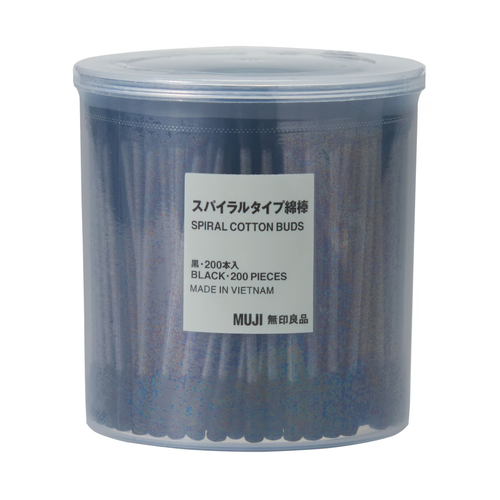 MUJI Spiral type cotton buds Black, 200 pieces | eBay