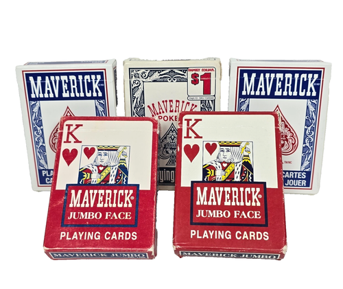 Maverick Poker Playing Cards 5 Decks 2 Jumbo Face | eBay