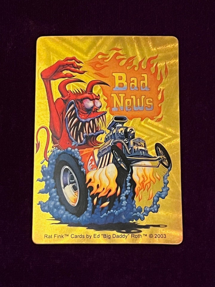 2003 RAT FINK Stickers Cards Ed Big Daddy Roth Lot of 10 Cards METALLIC ...