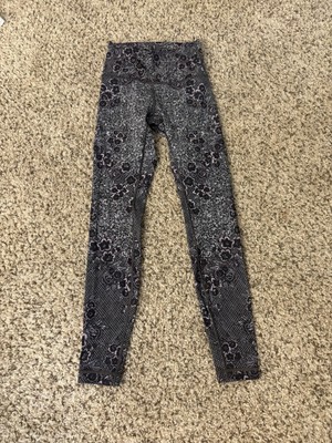 Lululemon Black Floral Pattern Align Leggings Size 4 / small (full ...
