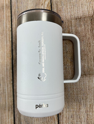 Perka Stainless Steel Mug Cup 16 oz White With Handle | eBay