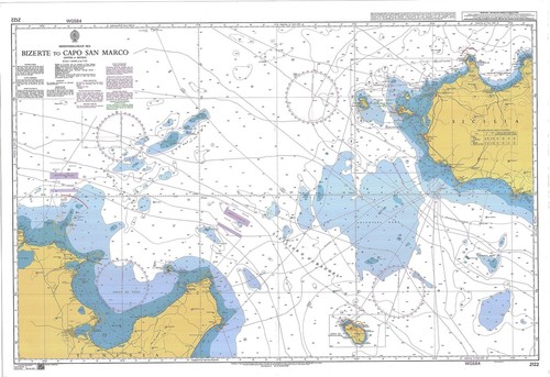 Admiralty 2122 Mediterranean Sea Bizerte To Capo San Marco Map Chart ...