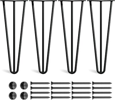 4x Hairpin Legs Hair Pin Legs Set for Furniture Bench Desk Table Metal ...