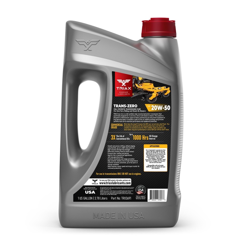 TRIAX Trans Zero 20W-50 Full Synthetic Hydro-Static Trans Oil (1 Gallon ...