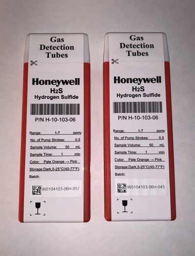 2 Boxes Gas Detection Tube 10-103-06 Hydrogen Sulfide H2S 1-7 ppmv EXP ...