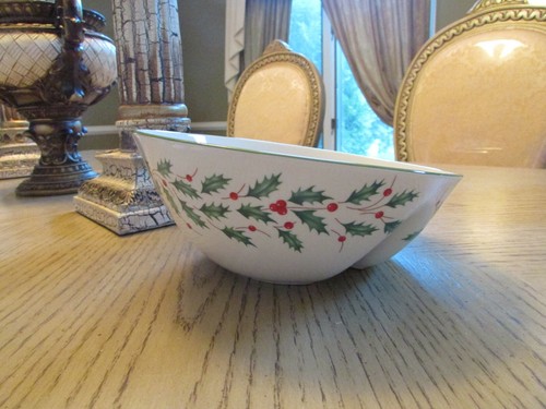 LENOX DIVIDED ANGLED SERVING BOWL AMERICAN BY DESIGN 8.75" HOLLY ...