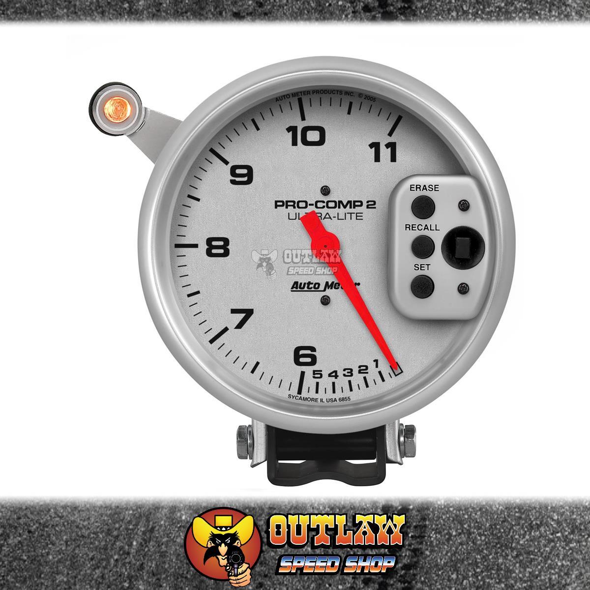 AUTOMETER TACHO MEMORY SHIFT LITE PED MOUNT DUAL RANGE 5" 0-11000 RPM ...
