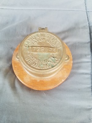 Vintage Antique Brass Water Meter Worthington Gamon Newark NJ Cover ...