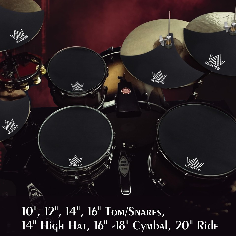 Drum Mute Pads, Drum Silencer Pads Set 12 Pieces with Drum Dampening ...