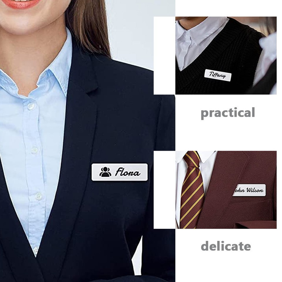 16Pcs Blank Name Tags Blank Name Tag Name Tags Crafting Badges Blank ...