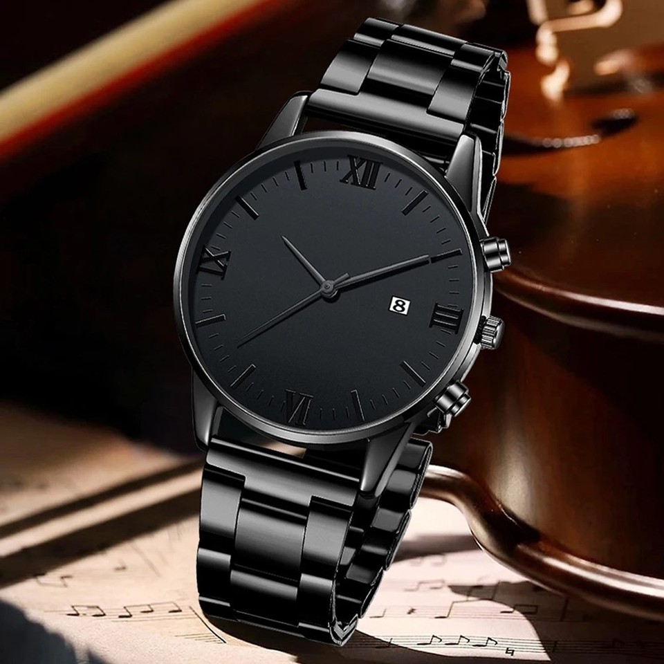 4PCS Men's Watch Set Business Versatile Simple Quartz Watch Bracelet ...
