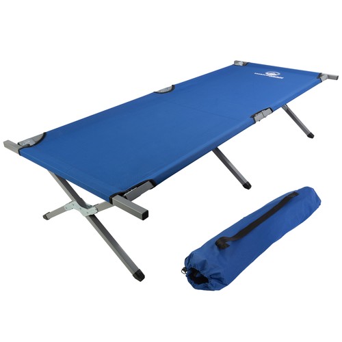 Camping Cot Portable Folding Bed with Carry Bag Camp Sleeping Cot, Blue ...