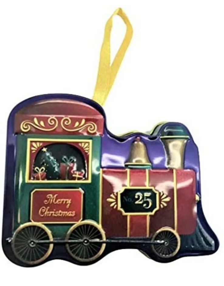 X 3 Christmas Tree Hanging Bauble Decoration Tin Milk Chocolate Coins ...