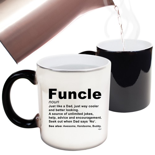 Funcle Noun Uncle Funny Mugs Novelty Colour Changing Mug GIFT BOXED ...