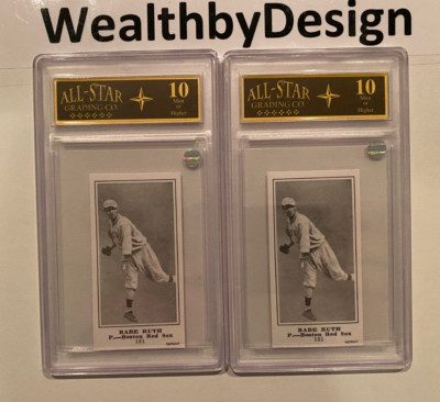 (2) 1915 #151 BABE RUTH BOSTON RED SOX SPORTING NEWS REPRINT Cards ...