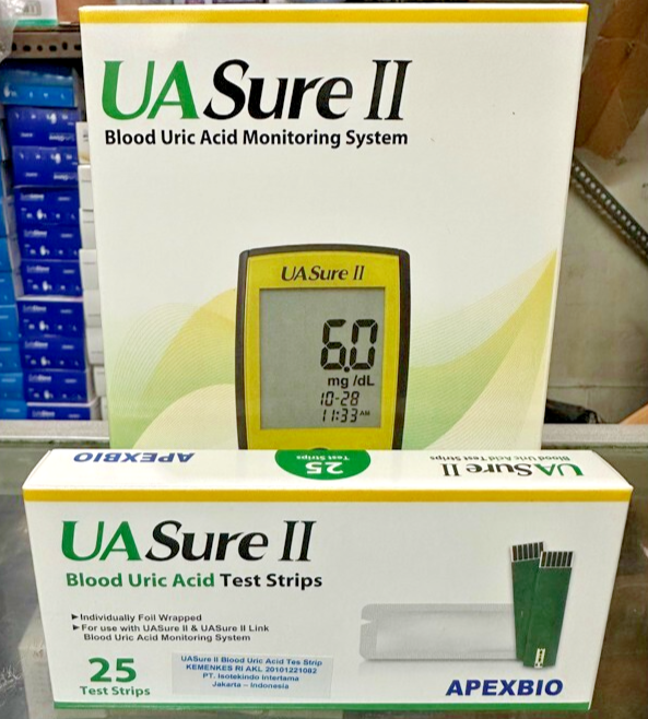 UaSure II Uric Acid Meter Kit - Extra Test Strips - Gout Monitor Home ...
