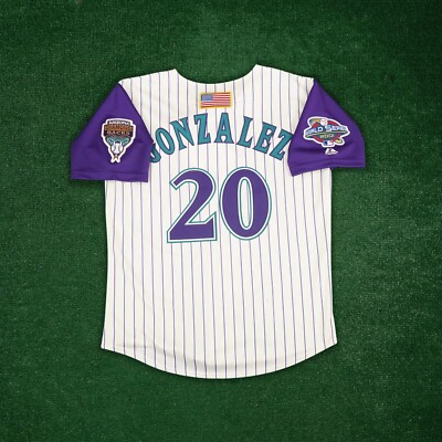 Luis Gonzalez 2001 Arizona Diamondbacks Men's Alt Ivory World Series ...