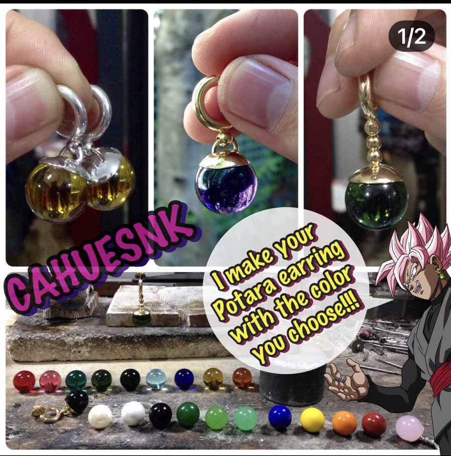 24K Solid Gold - 1 Earring Beerus Vegeta Hakai Dragon Ball Super ...