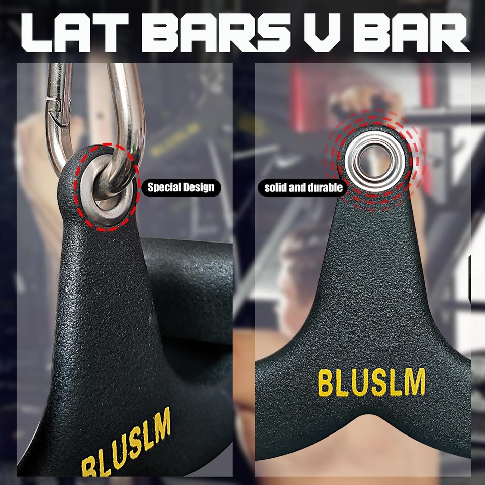 2Pcs LAT Pull Down Bar for Cable Machine Pulldown T Bar V Bar Cable ...