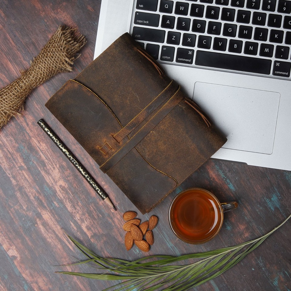 Vintage Journal 220 Antique Paper 7 X 5 inches Leather Bound Handmade ...