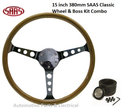 SAAS CLASSIC 15" 380MM STEERING WHEEL WITH BOSS KIT FORD F100 1982 ...