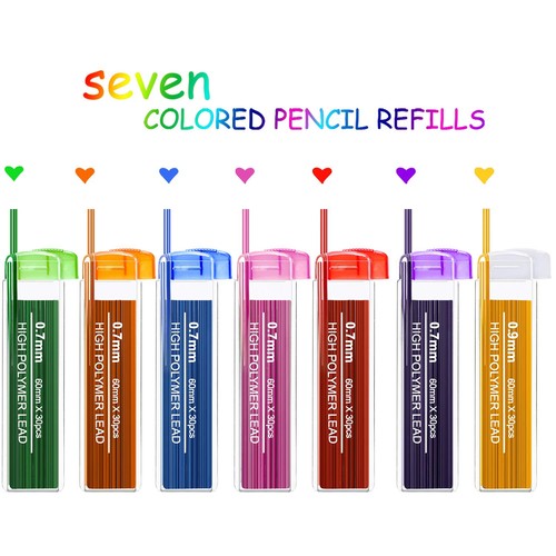 210 Pieces Colorful Refill Mechanical Pencil Refills for School ...