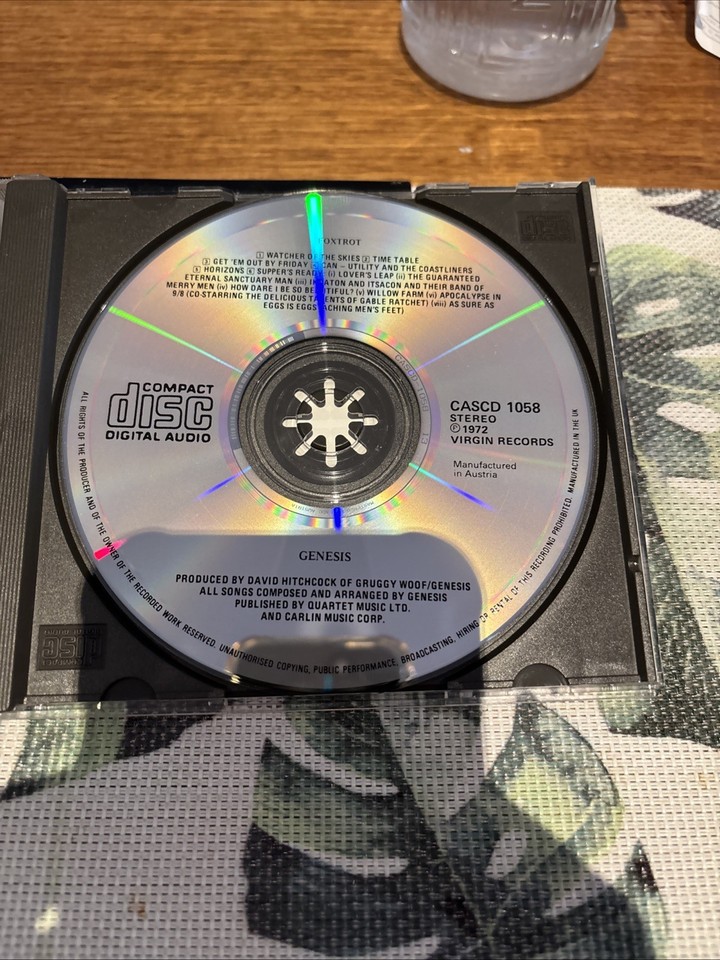 Genesis Foxtrot Cd Disc Like New early Austrian Pressing Virgin, CASCD ...