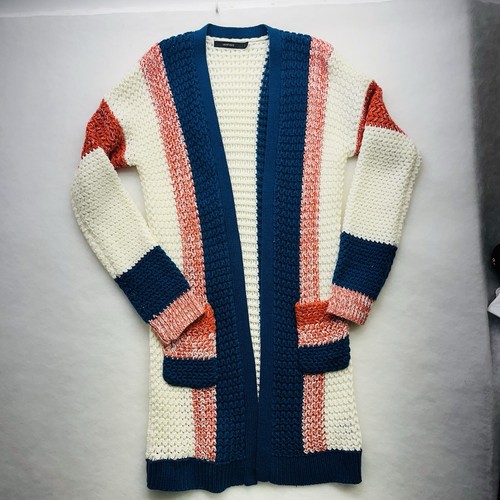 Vertigo Cardigan Womens Large Open Front Long Large To Chunky Knit Fall ...