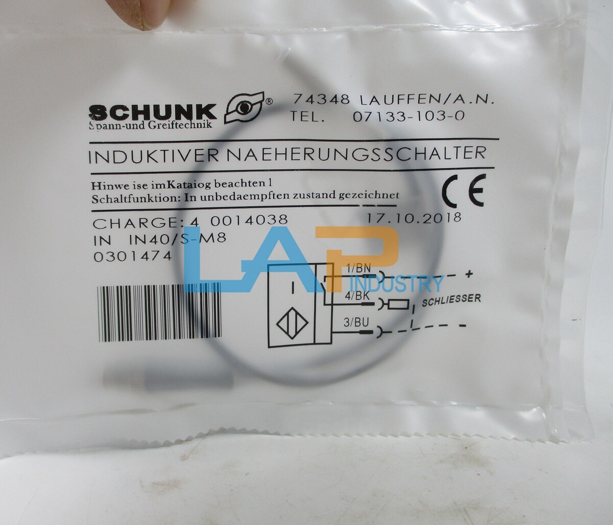 SCHUNK+IN+40-S-M8+Inductive+Proximity+Switch+-+0301474 for sale online ...