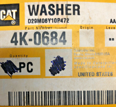 (Lot of 9) Caterpillar (Cat) 4K0684 or 4K-0684: 1 1/4" ID Steel Flat ...