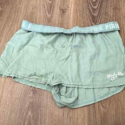 Victoria Secret PINK Wake up and glow flannel fold over shorts size ...