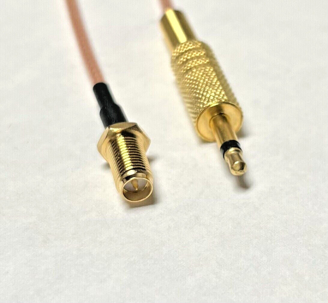 RP-SMA Female to 3.5mm TS 1/8 Male ACI100 Coax Cable 50 ohm Pick Length ...