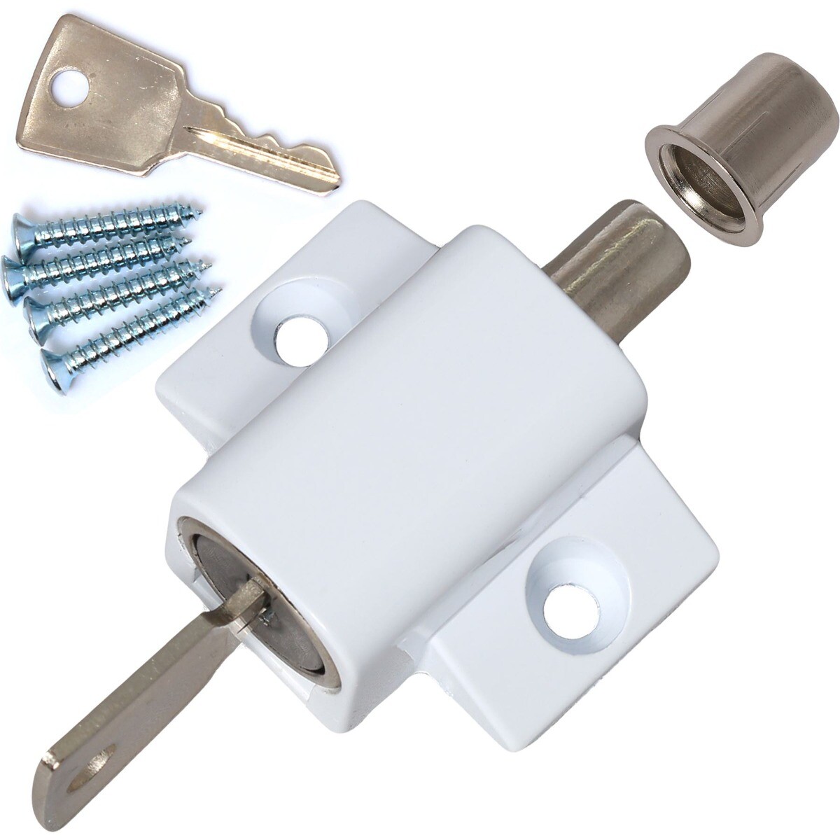 Sliding Patio Door Push Lock White WITH FITTINGS Quality Window Locking ...