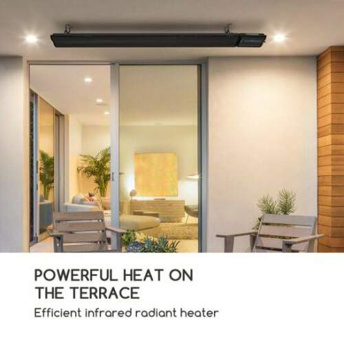 Heater Electric Infrared Bar 2400W, Wall/Ceiling Mount, Remote Control ...