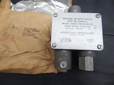 65M458-1 PRESSURE ACTIVATED SWITCH ADJUST RANGE 700-10,000PSI 5930-00 ...