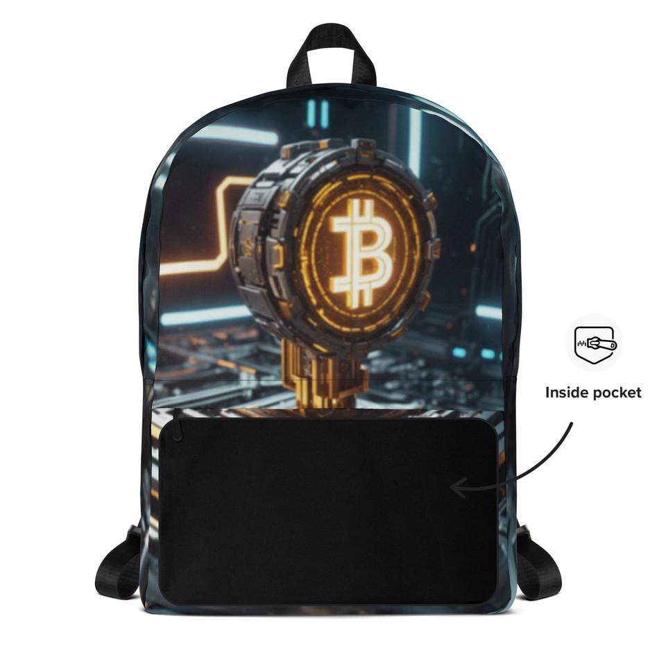 Futuristic Bitcoin Microchip BTC Symbol Backpack Bag | eBay