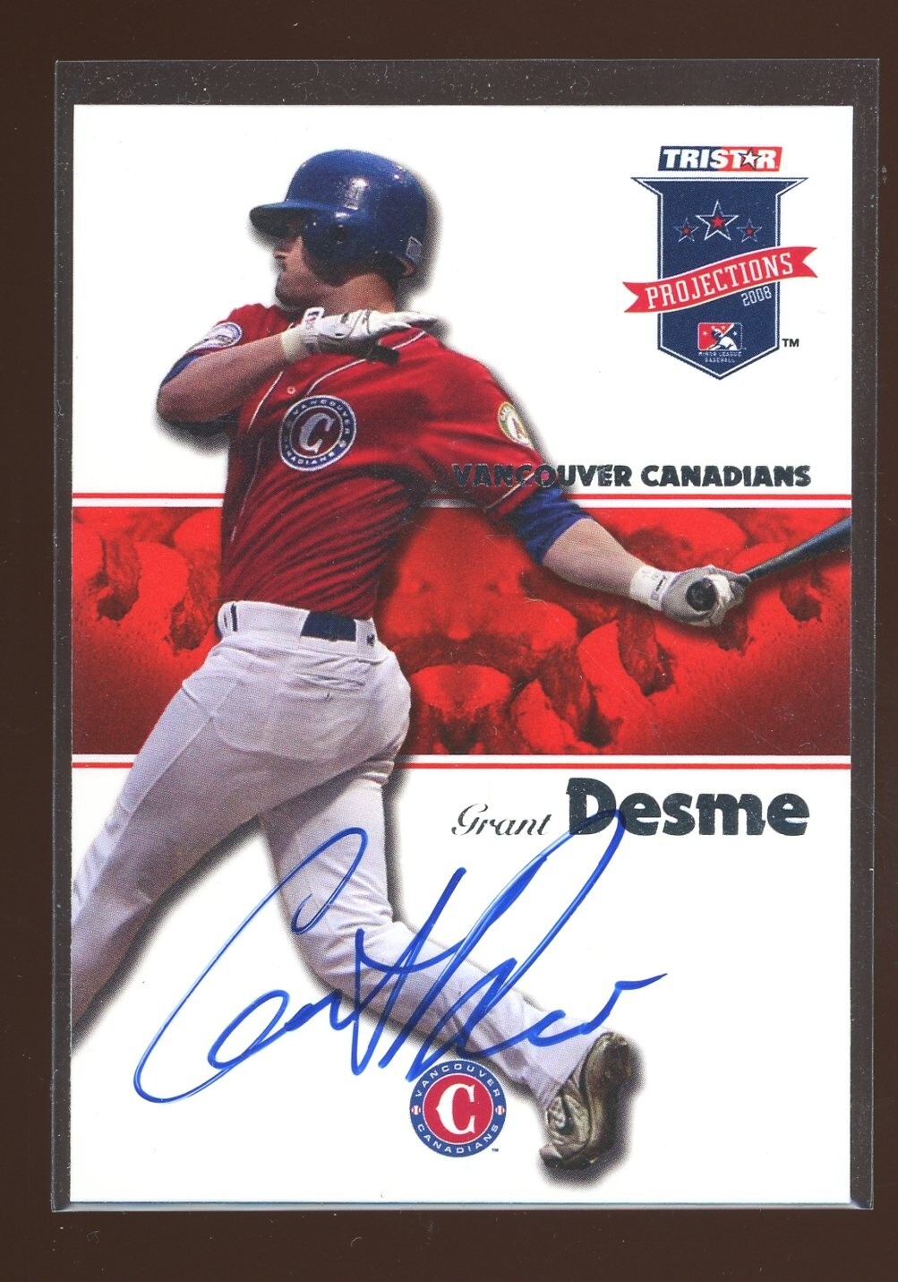 2008 TriStar GRANT DESME Signed Card autograph AUTO A'S ATHLETICS ...