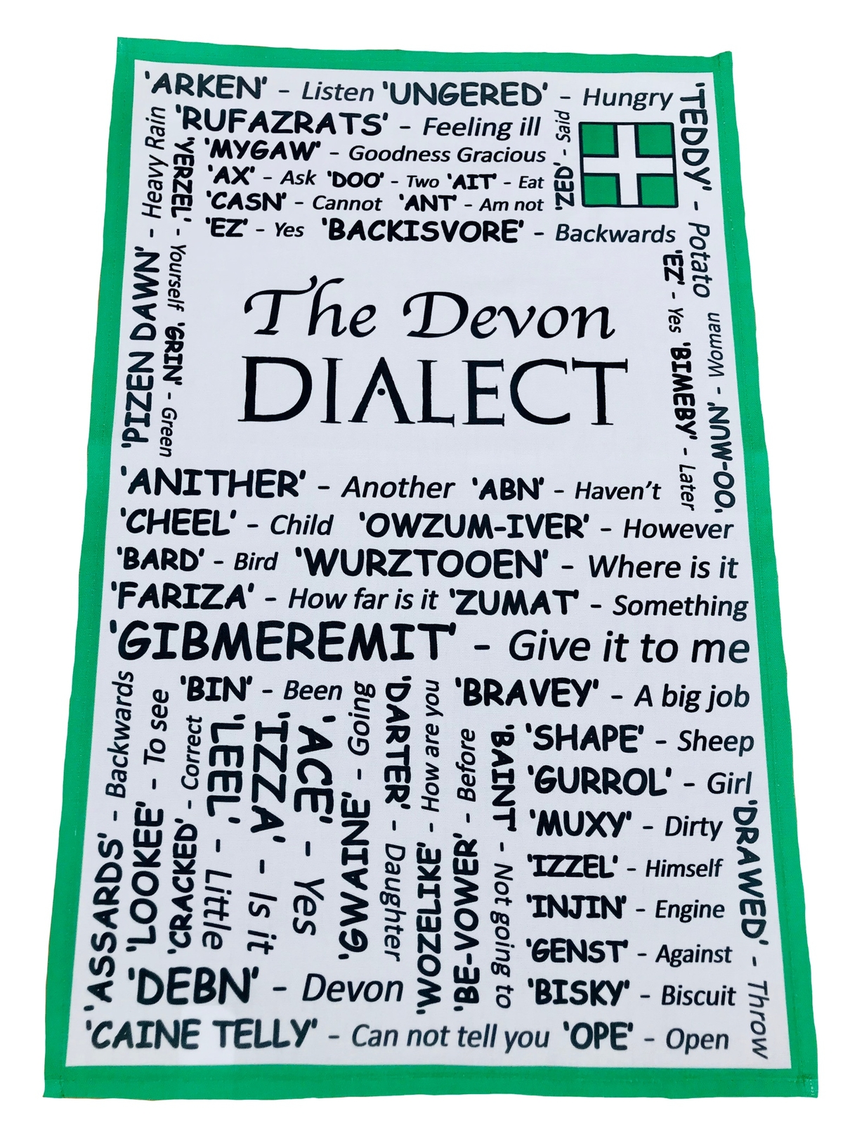Devon Dialect Tea Towel - Great Devon Gift - Devon Gifts DEV-TT | eBay