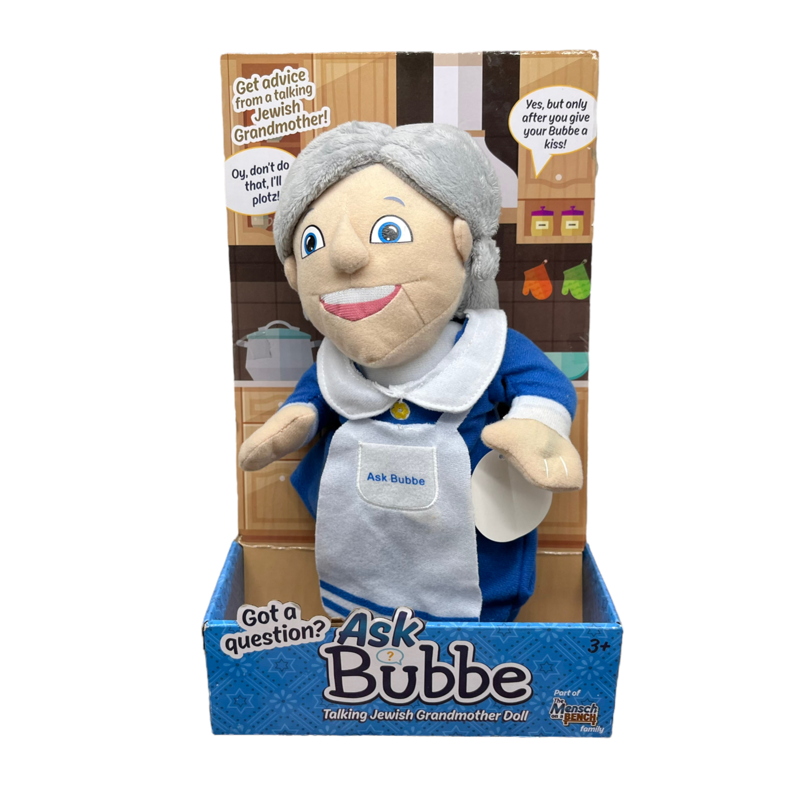 Mensch On A Bench Family Ask Bubbe Talking Jewish Grandmother Doll NEW ...