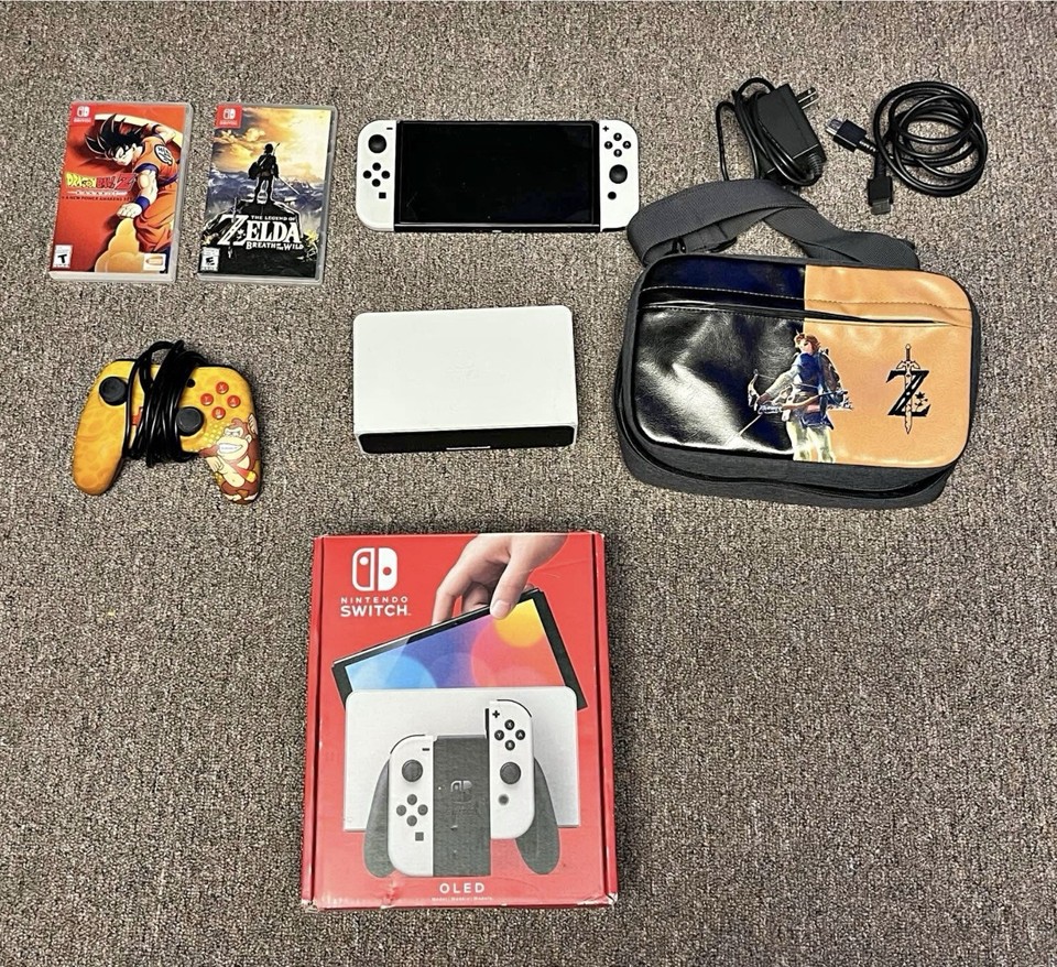 Nintendo Switch OLED Handheld Console - 64GB - White Bundle with games ...
